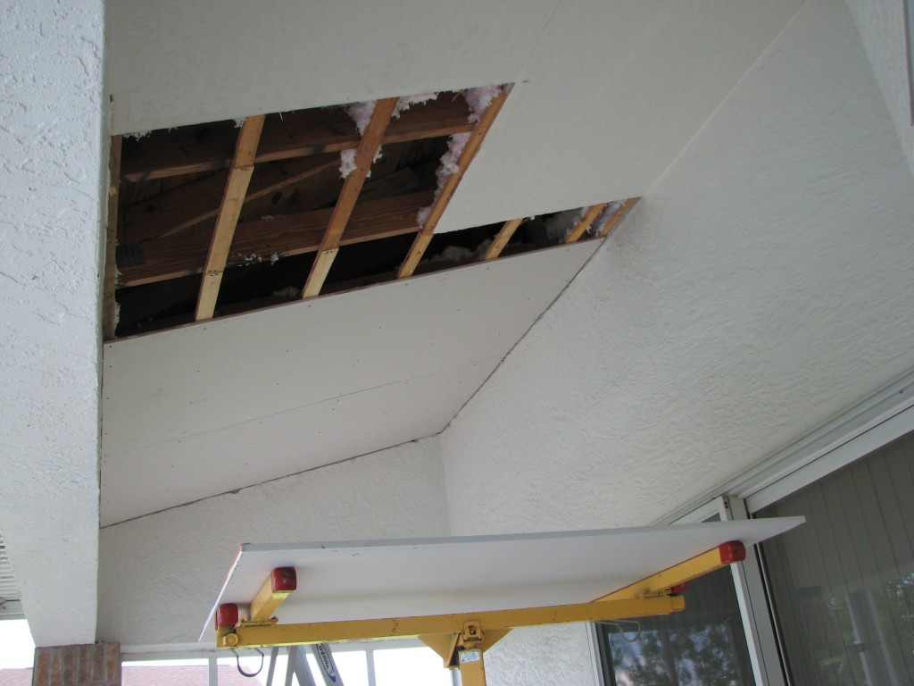 Roof leak caused major water damage to this ceiling in Suntree